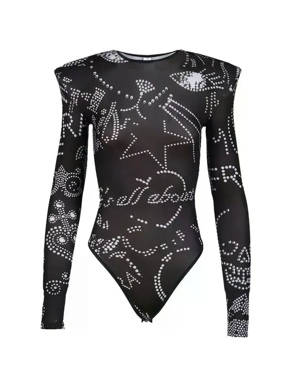 Vaquera Printed Shoulder-pad Bodysuit