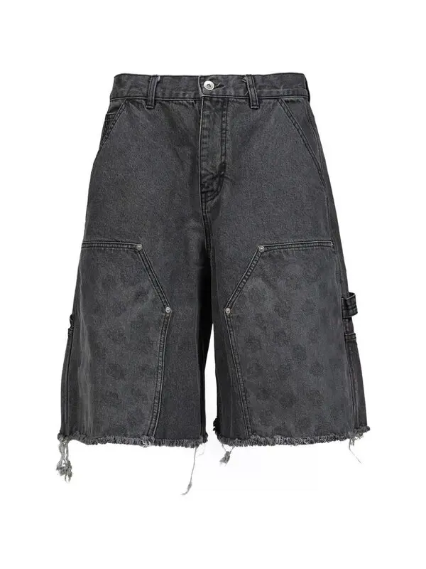 JUN/NAKAYAMA Paisley Carpenter Shorts / Blk - Grey