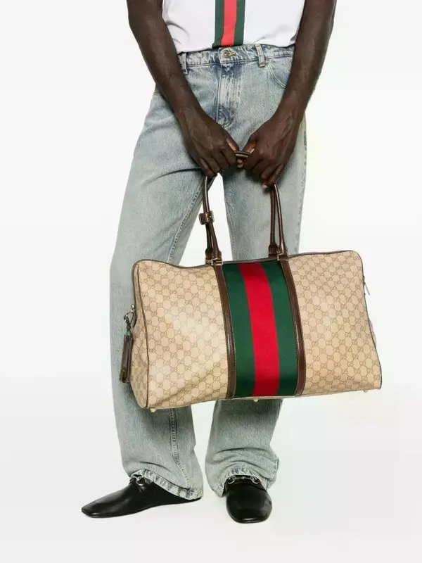 Gucci Medium Gg Duffle Bag With Web