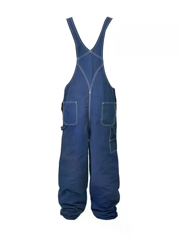 NAPA BY MARTINE ROSE Logo-patch Contrast-stitch Overalls - Blue