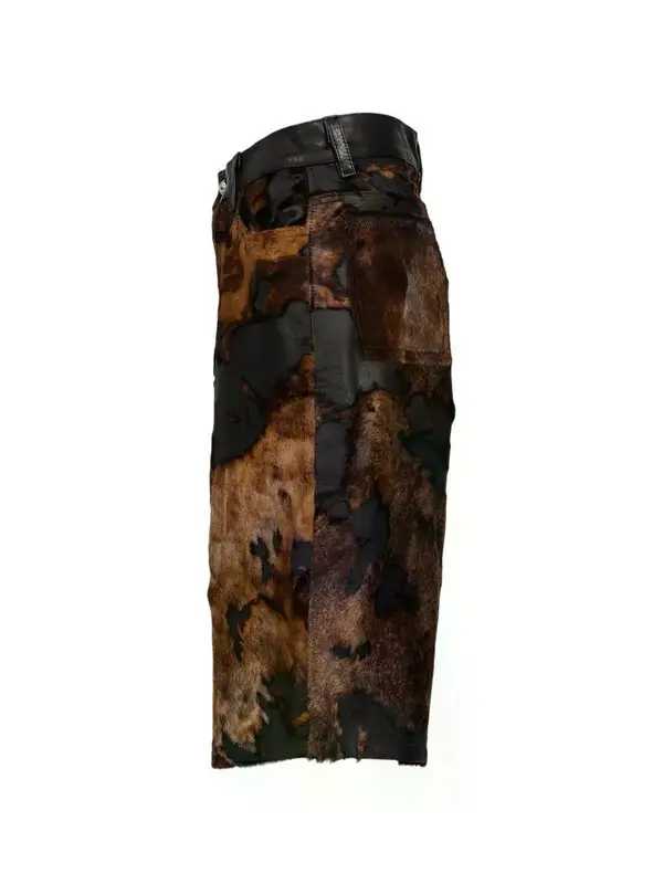EARTHLING COLLECTIVE Predator Pony-hair Leather Shorts