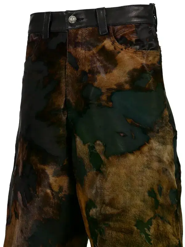 EARTHLING COLLECTIVE Predator Pony-hair Leather Shorts
