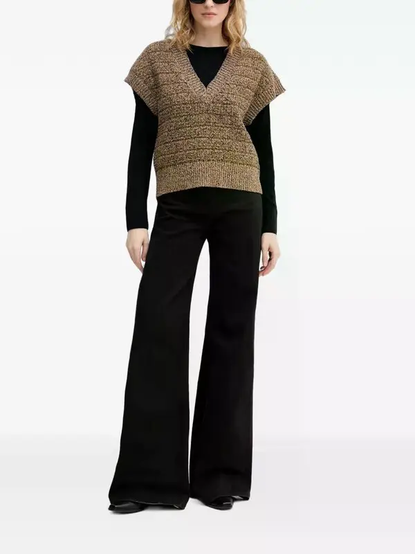 Sisley Striped V-neck Sweater Vest