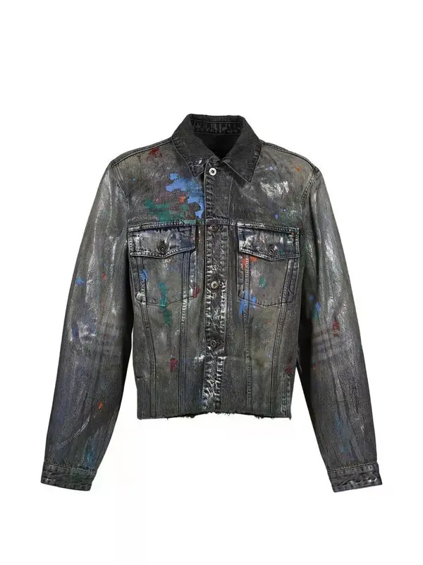 We11Done Painted-detail Denim Jacket