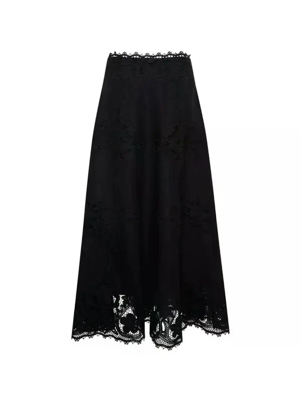 Ulla Johnson Guipure Lace-trimmed A-line Skirt