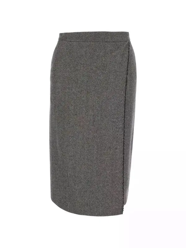 Antonelli Firenze Svevia Herringbone-pattern Wrap Midi Skirt