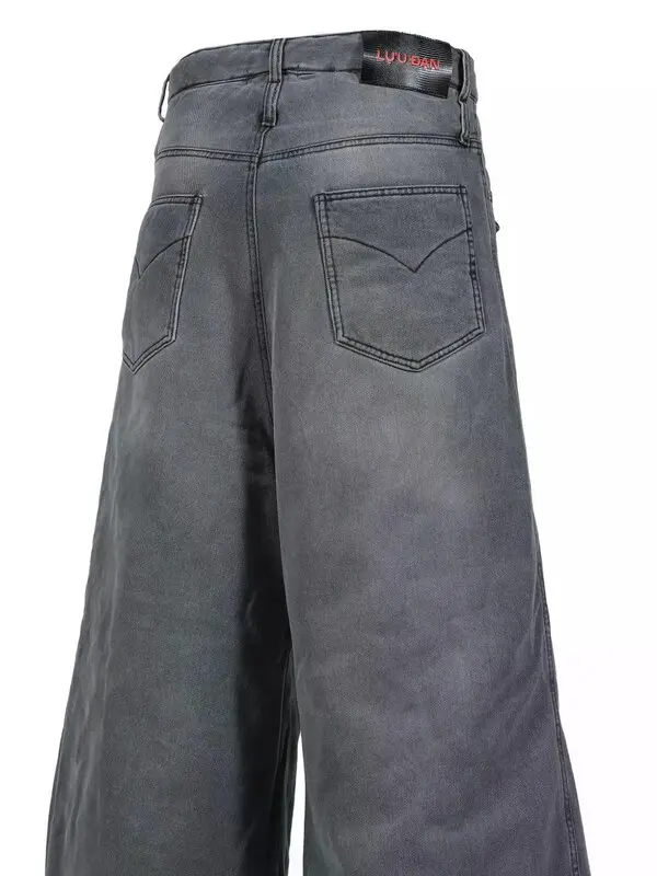 LỰU ĐẠN Washed-effect Wide-leg Jeans