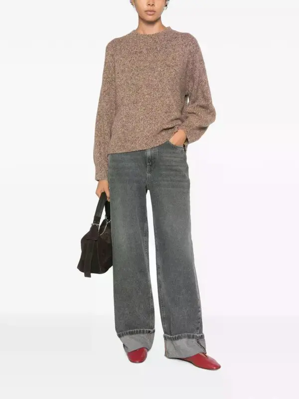 Soft Goat Mélange-effect Crew-neck Sweater