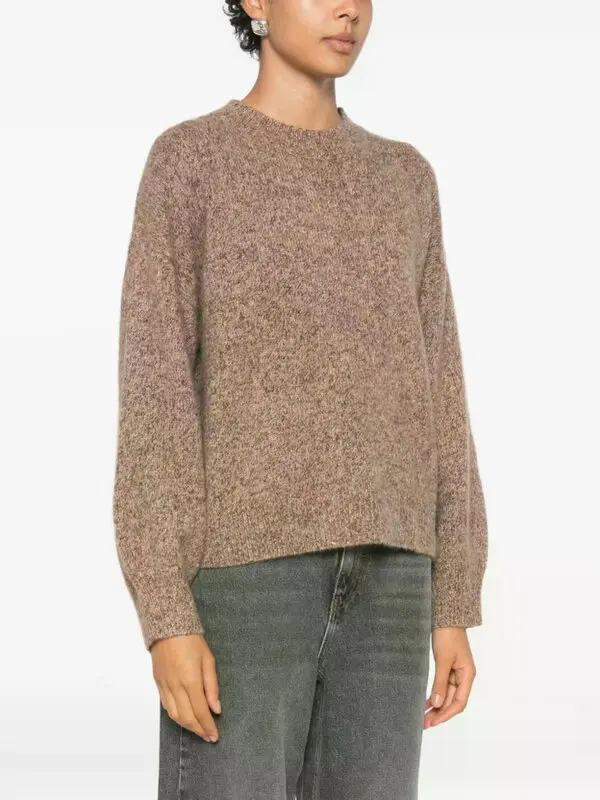 Soft Goat Mélange-effect Crew-neck Sweater