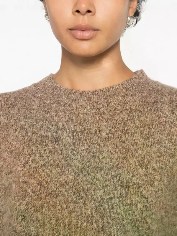 Soft Goat Mélange-effect Crew-neck Sweater