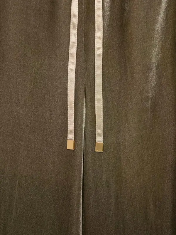 Agnona Drawstring Velvet Palazzo Pants