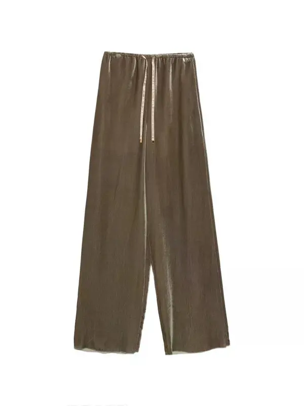 Agnona Velvet Palazzo Pants - Green