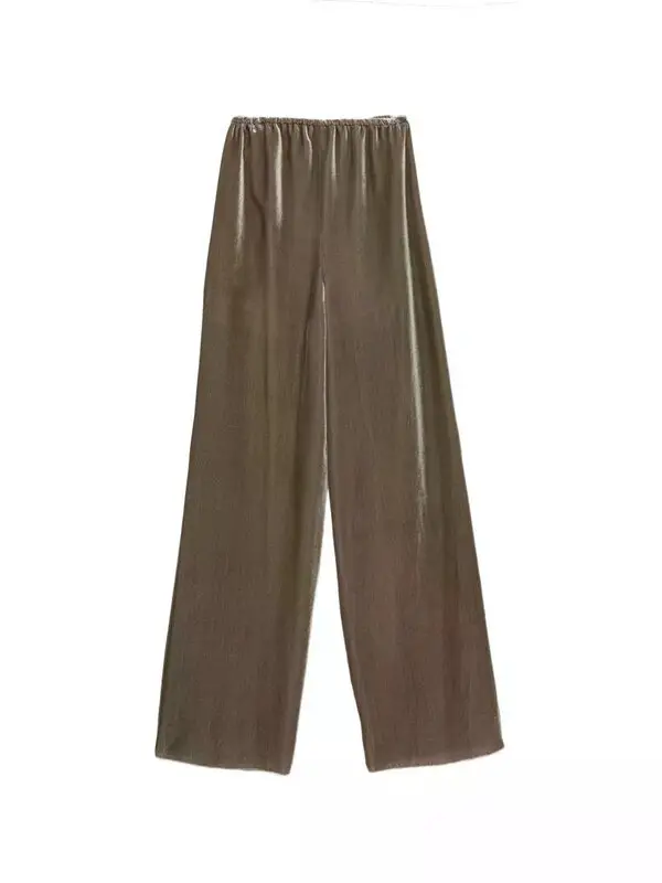 Agnona Velvet Palazzo Pants - Green