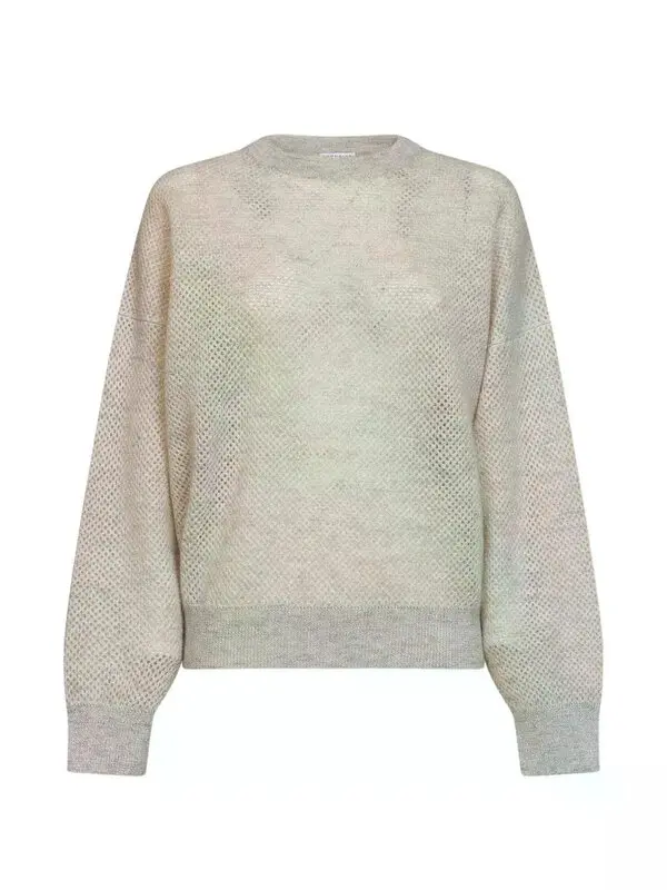 Brunello Cucinelli Openwork Lamé-thread Sweater
