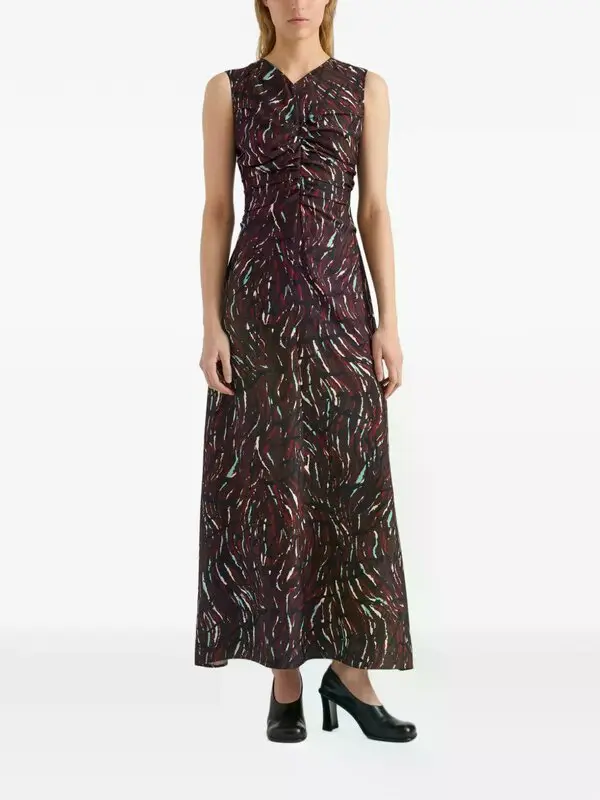 Proenza Schouler White Label Clem Printed Ruched Maxi Dress