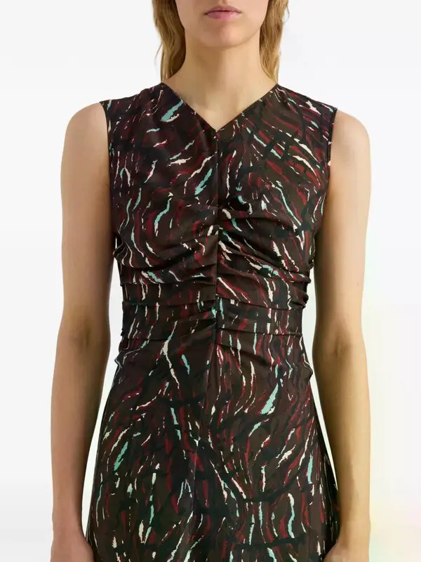 Proenza Schouler White Label Clem Printed Ruched Maxi Dress