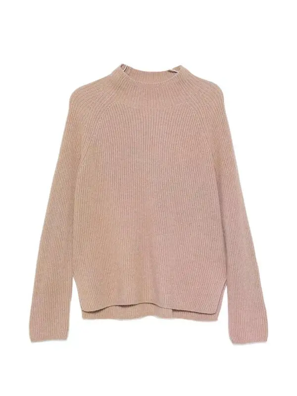 Max Mara Ribbed-knit High-neck Sweater - Neutrals