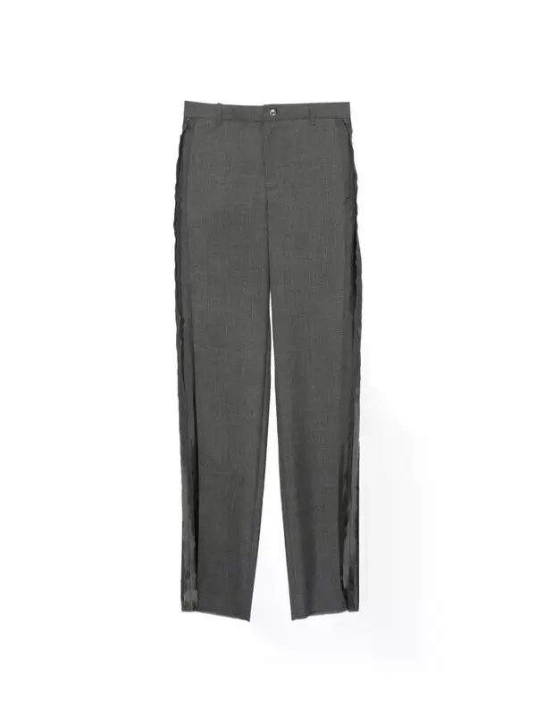 SONIA CARRASCO Frayed Side-stripe Trousers - Grey