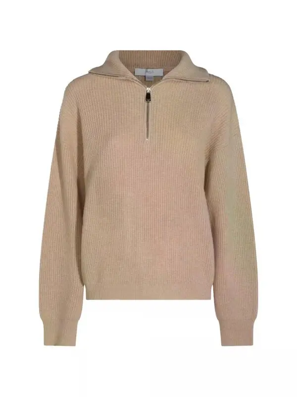 Malo Ribbed-knit Quarter-zip Sweater - Neutrals