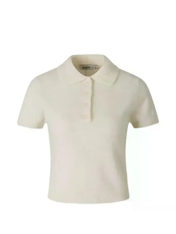 Simkhai Cashmere Short-sleeve Polo Shirt