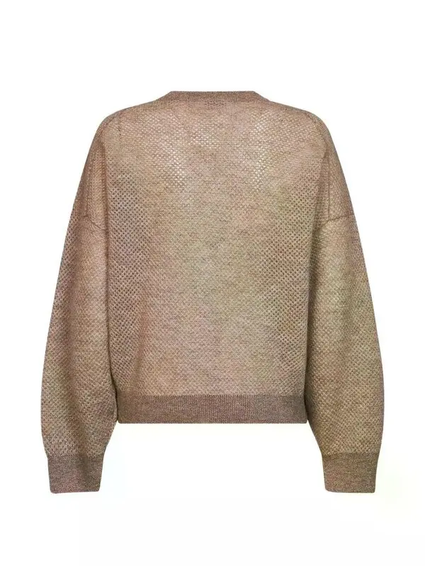 Brunello Cucinelli Metallic Openwork Lamé Sweater