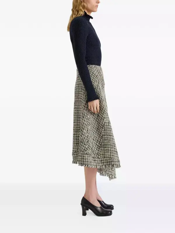 Proenza Schouler White Label Layne Asymmetric Tweed Skirt - Black