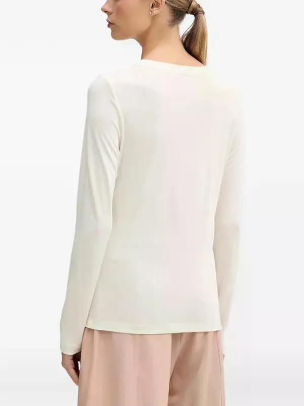 Sisley Ruched Long-sleeve T-shirt - Neutrals