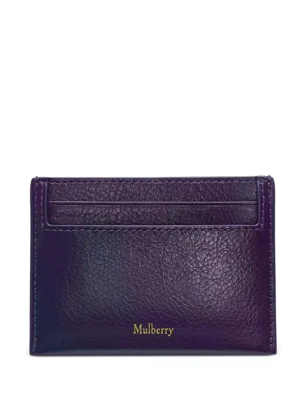 Mulberry Logo-print Leather Cardholder - Purple