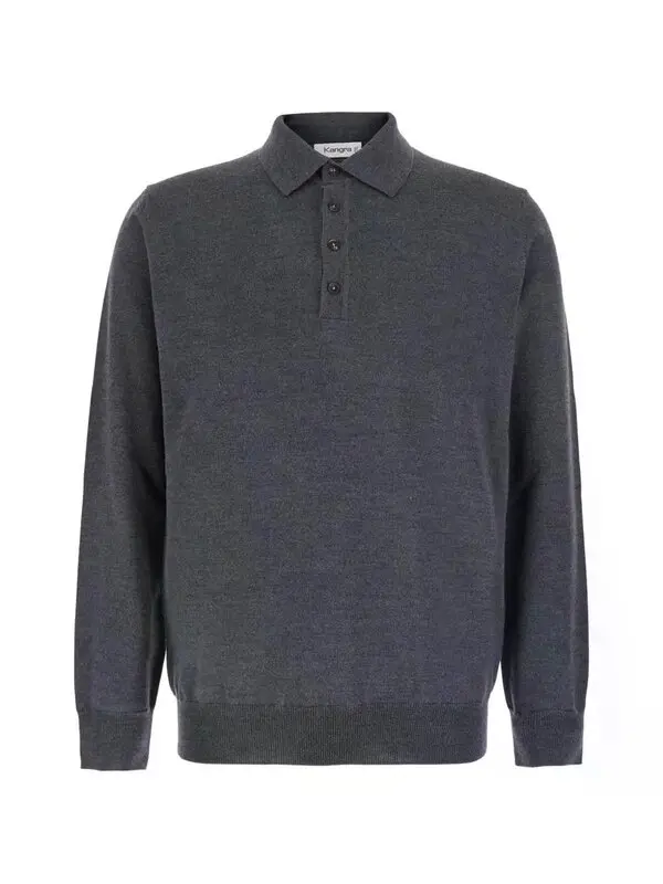 KANGRA Button-down Long-sleeve Polo Shirt