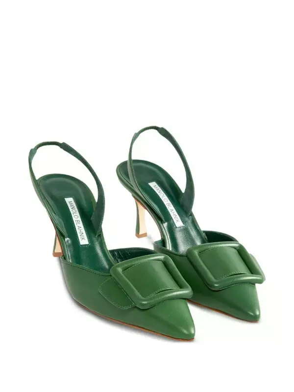 Manolo Blahnik Maysli Buckle-detail Slingback Pumps - Green