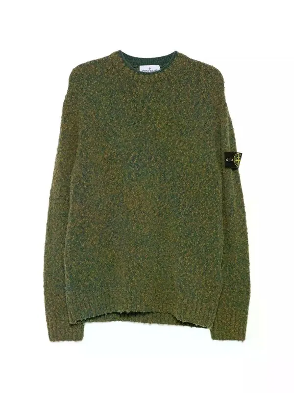 Stone Island Long-sleeve Logo-patch Sweater - Green