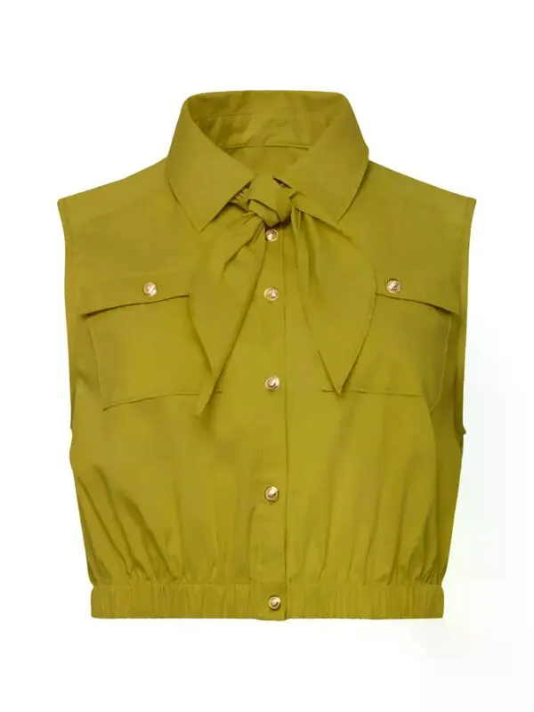 Cinq À Sept Lou Tie-neck Sleeveless Shirt - Green