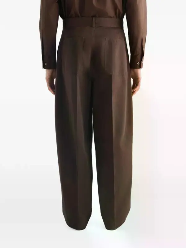 LEMAIRE Polycotton Twill Barrel Pants - Brown