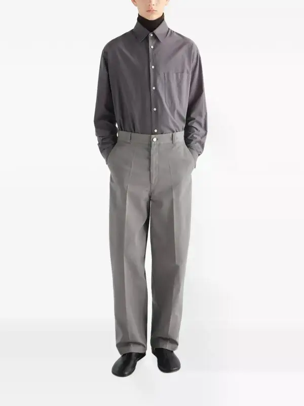 LEMAIRE Polycotton Twill Barrel Pants - Grey