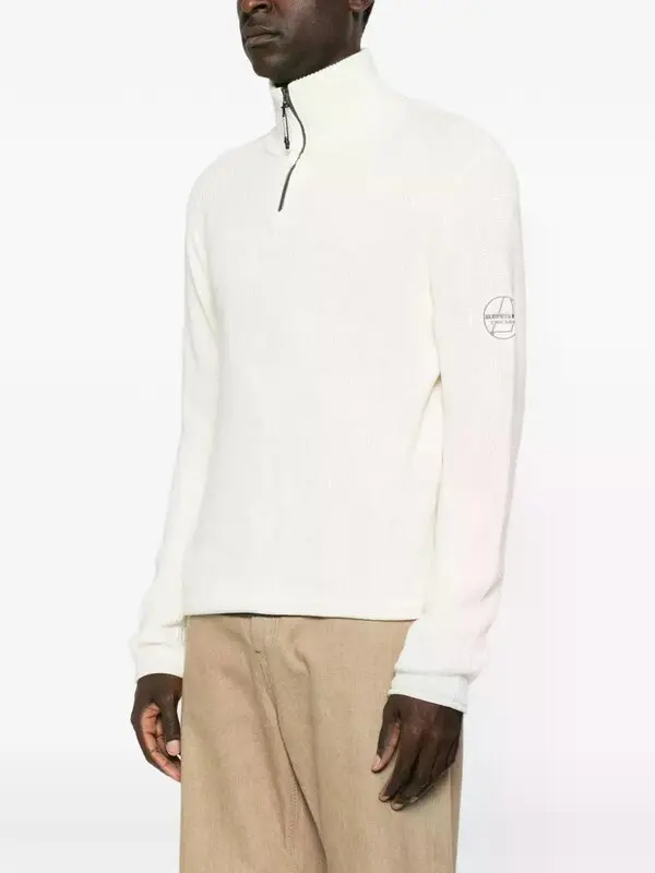MURPHY&NYE Fender Ribbed-knit Quarter-zip Sweater