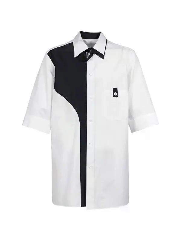 Yohji Yamamoto Two-tone Short-sleeved Shirt - White