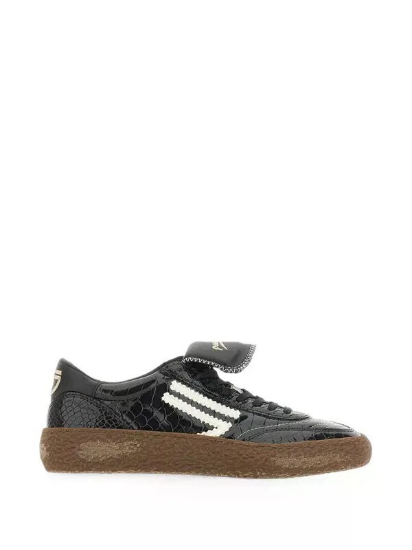 PURAAI Polly Tab Crocodile-effect Sneakers - Black