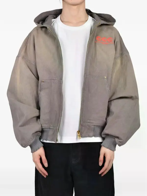 WILLY CHAVARRIA Juggernaut Logo-embroidered Jacket - Grey