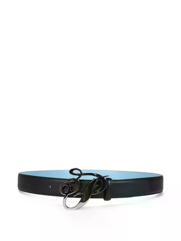 3.PARADIS Logo-buckle Leather Belt - Black