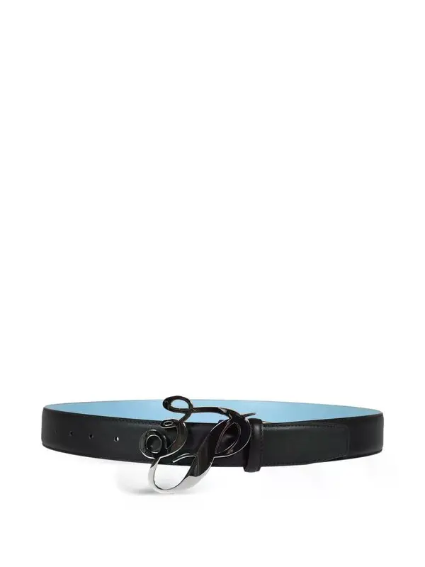 3.PARADIS Logo-buckle Leather Belt - Black