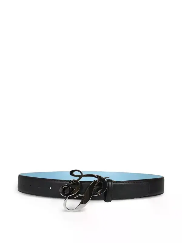 3.PARADIS Logo-buckle Leather Belt - Black
