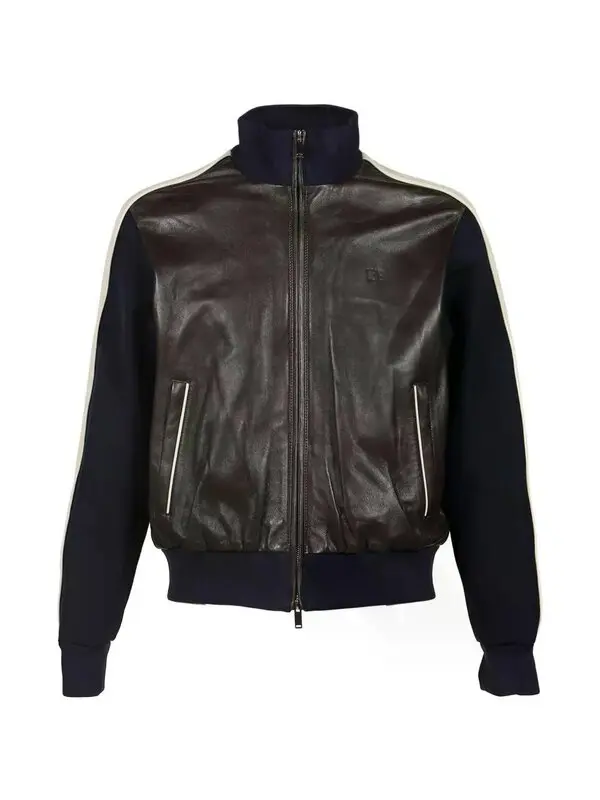 WALES BONNER Path Panelled Leather Jacket