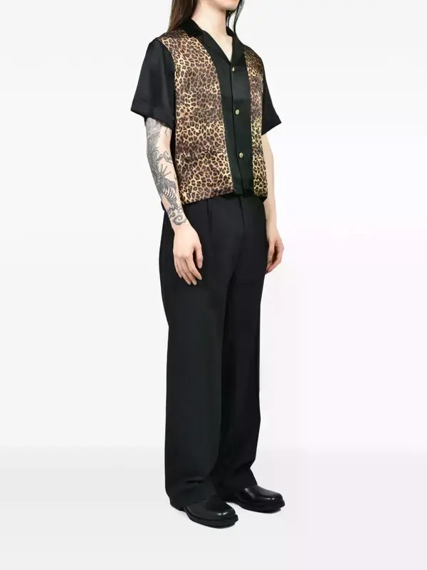 ERNEST W. BAKER Leopard-print Panelled Shirt