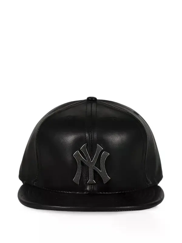 EARTHLING COLLECTIVE Logo-plaque Leather Cap - Black