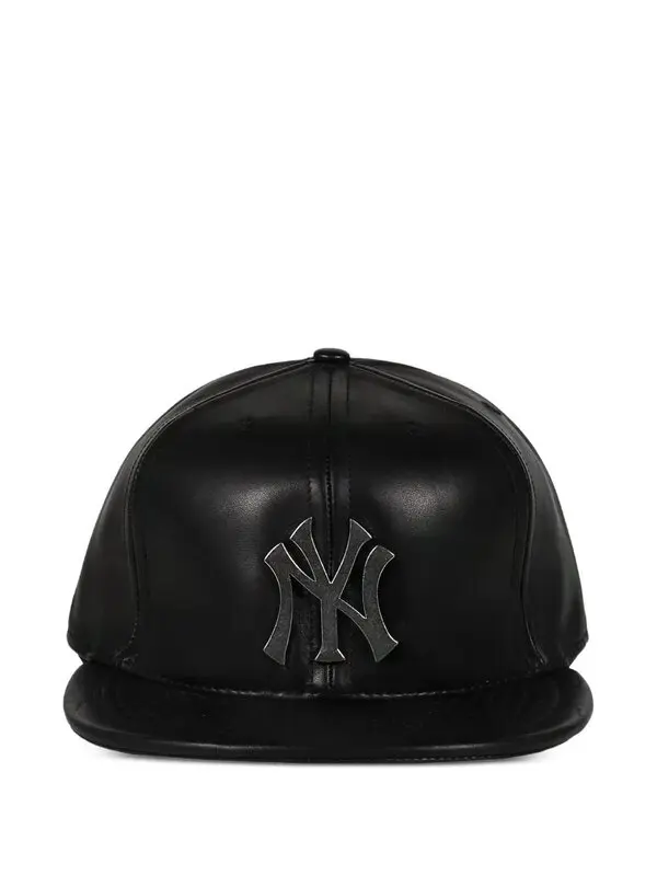 EARTHLING COLLECTIVE Logo-plaque Leather Cap - Black