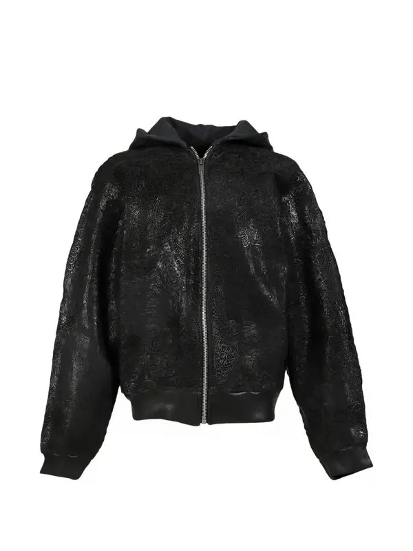 EARTHLING COLLECTIVE Floral-embellished Coated Jacket