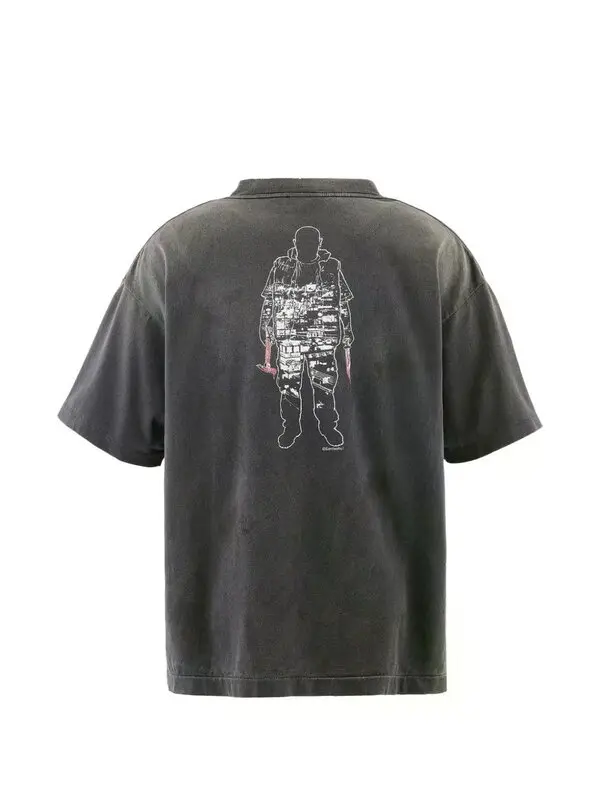 SAINT MXXXXXX Graphic-print Washed T-shirt