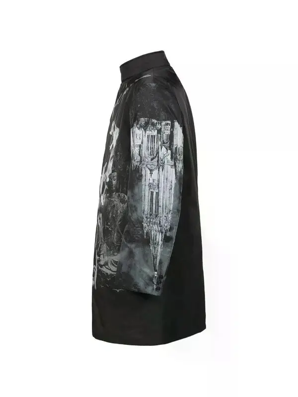 Yohji Yamamoto Smoking Gothic Graphic-print Button-up Jacket