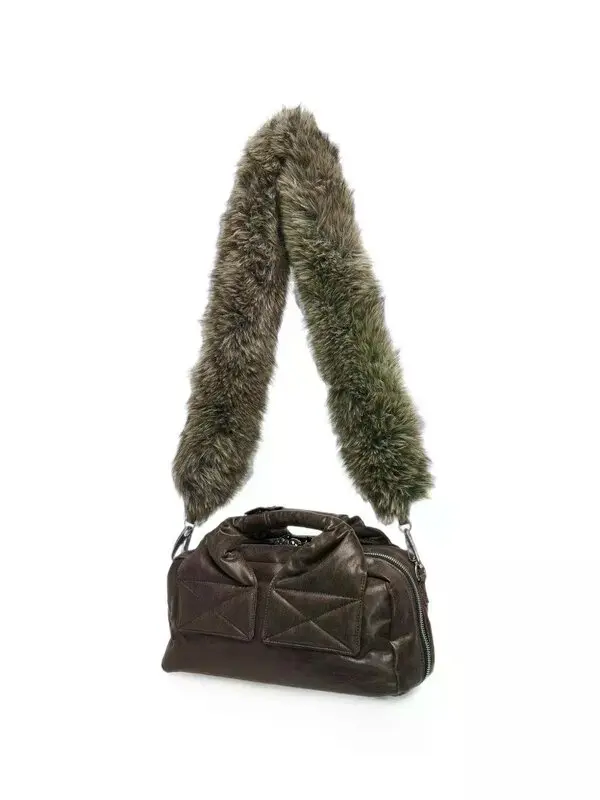 OPEN YY Faux-fur Strap Tote Bag
