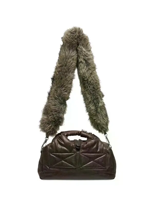 OPEN YY Faux-fur Strap Tote Bag